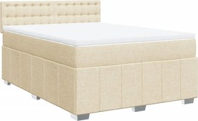 Box spring postel s matrací krémová 140x200 cm textil 3289410