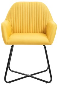 Jídelní židle 2 ks žluté textil - Default Title