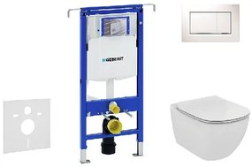 Geberit Duofix - Set předstěnové instalace, klozetu a sedátka Ideal Standard Tesi, tlačítka Sigma30, bílá/chrom 111.355.00.5 NF5