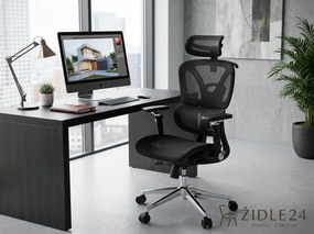 Ergonomická kancelářská židle FORCE - černá síťovina