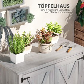 Zahradní kabinet Outsunny, dřevěná odolná kůlna na nářadí 110x60x88,5cm, zahradní domek s dvěřmi, policemi, skříní na nářadí, kůlna na zahradu pro pa…
