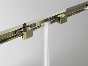Mexen Exo, posuvná sprchová kabina, dveře 170 cm + boční stěna 100 cm, transparentní sklo, zlatá, 8151-170-100-50-00