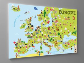 Liox Dětský obraz mapa Evropy Rozměr: 150 x 100 cm
