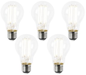 Sada 5 LED žárovek E27 A60 čiré 2,2W 470 lm 2700K