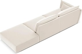 Béžová sametová pohovka levý roh 264 cm Vanda – Mazzini Sofas