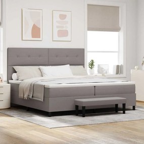 Postel s boxspringem s čelo Taupe 200 x 200 cm textil 3344097