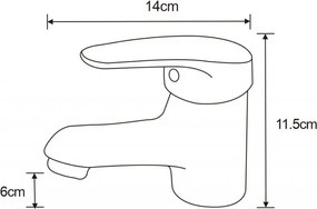 Mexen Erica, umyvadlová baterie, černá, 746400-70