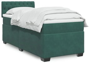 Box spring postel s matrací tmavě zelená 90x190 cm samet 3288495