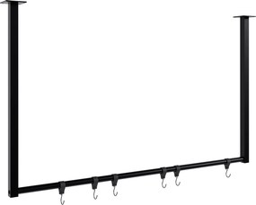 Šatní tyč Fenton 100x60 cm Sada 6 ks – černá