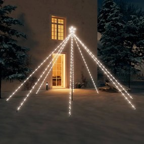 Vánoční světelný strom dovnitř i ven 576 LED studený bílý 3,6 m - Default Title