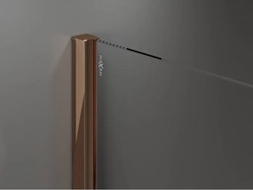 Mexen Velar sprchová stěna posuvná Walk-in 160 x 200 cm, matné 8 mm, růžové zlato - 871-160-000-33-60
