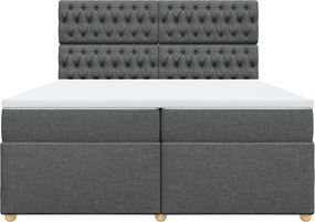 Box spring postel s matrací tmavě šedá 200x200 cm textil 3293695