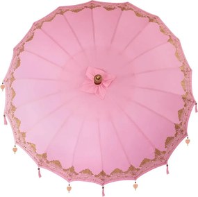 Balijský deštník se základnou Růžová 215 x 215 x 260 cm 3356906