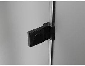 Mexen Lunar-B, levý výklopný sprchový kout 95 x 80 cm, 8mm čiré sklo, černý profil, 832-095-080-70-00-L