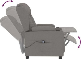 Elektrické polohovací křeslo taupe textil 3098785