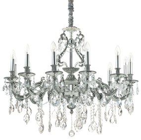 Závěsné svítidlo Ideal Lux Gioconda SP12 argento 164953 stříbrné 90cm