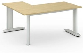 Rohový kancelářský psací stůl PRIMO FLEXIBLE 1600 x 1400 mm, bříza