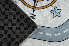 Dětský koberec protiskluzový BAMBINO 61430 šedý / růžový