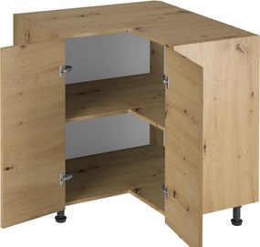 Rohová spodní skříňka, dub artisan, LANGEN D90N