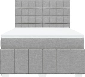 Box spring postel s matrací světle šedá 140 x 190 cm textil 3293963