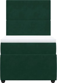 Box spring postel s matrací tmavě zelená 80 x 200 cm samet 3294487