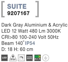 Venkovní LED lampa Suite 18 tmavě šedé