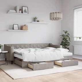 Válenda s přistýlkou a zásuvkami taupe 80 x 200 cm textil 3197478