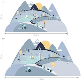 Nástěnná samolepka HORY modrá Zvolte rozměr: S