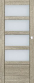 posuvné interiérové dveře do pouzdra BRAGA model 5 Průchozí rozměr: 70 x 197 cm, Orientace dveří: Levé dveře, Dekor: Dub stříbrný