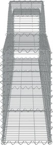 Klenuté gabionové koše 7 ks 400x30x60/80 cm pozinkované železo 3146845