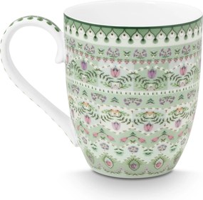 Pip Studio Lily &amp; Lotus hrnek XL 440ml, zelený (Porcelánový hrnek)