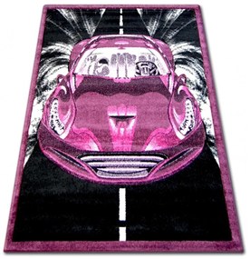Dětský kusový koberec Auto fialový 140x190cm