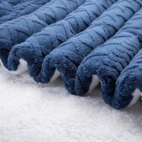 Prošívaná beránková souprava INVERNO tmavě modrá 2 ks