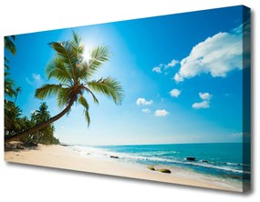 Obraz na plátně Palma Strom Pláž Krajina 120x60 cm