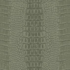 Khaki vliesová tapeta na zeď, imitace krokodýlí kůže 347773, Luxury Skins, Origin