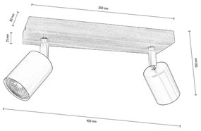 Spot-Light DO2910256 - Stropní bodové svítidlo MANARA 2xGU10/5W/230V borovice