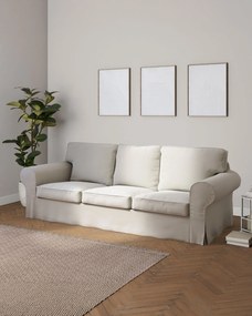 Potah na pohovku IKEA Ektorp 3-místná rozkládací, NOVÝ MODEL 2013 barva šedá látka sametová