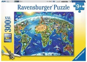 Ravensburger Puzzle Mapa světových památek XXL / 300 dílků / od 9 let