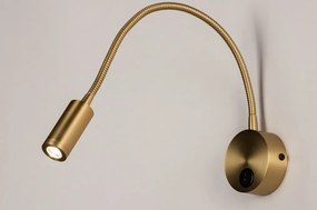 Nástěnné designové LED svítidlo s vypínačem Fibie Gold
