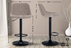 Sada 2 barových židlí Loft látka – taupe