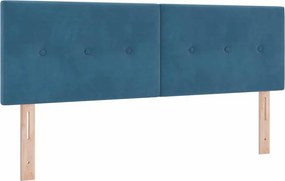Postel s boxspringem s čelo Tmavě moddrá 140 x 200 cm samet 3340392