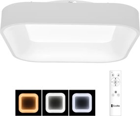 Ecolite Bílé LED stropní/nástěnné svítidlo hranaté 40W s DO WMKL01S-40W/LED-BI
