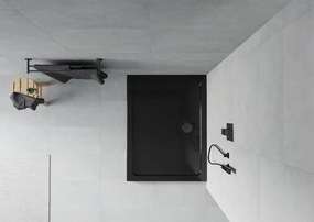 Mexen Flat obdélníkový sprchový kout slim 120 x 90 cm, černý, sifon černý - 40709012B