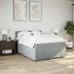 Box spring postel s matrací světle šedá 160 x 200 cm textil 3289419