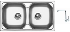 Set Sinks OKIO 780 DUO V leštěný + baterie Sinks MIX 3 chrom