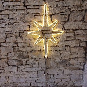 Easy Fix 2D LED světelná hvězda na vrchol stromu, 45 × 70 cm, teple bílá, hliník