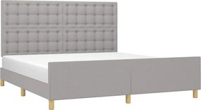 Rám postele bez matrace světle šedý 160 x 200 cm textil 3125389