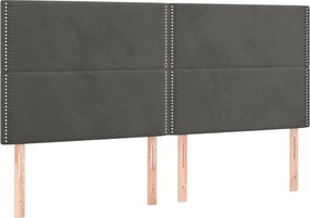 Box spring postel s matrací a LED tmavě šedá 200x200 cm samet 3136084