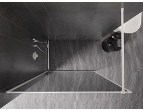Mexen Kioto-F, sprchová zástěna s rámem 120 x 202 cm, 8 mm šedé sklo, bílý profil, 800-120-104-20-40