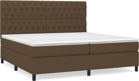 Box spring postel s matrací tmavě hnědá 200x200 cm textil 3142044